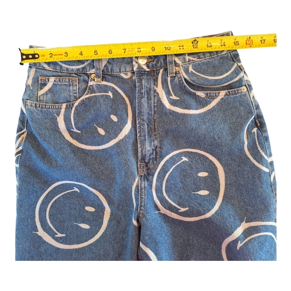 H&M | Jeans | Nwot Smiley Originals X Hm High Waist Smiley Face Wide ...